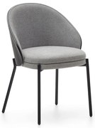 Černé/šedé čalouněné jídelní křeslo Eamy – Kave Home