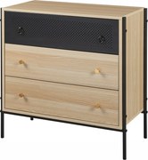 Komoda Tysnes se 3 zásuvkami 80x80x40 cm dub/černá