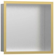 Hansgrohe XtraStoris Individual - Výklenek do stěny s designovým rámem, 30x30x10 cm, kartáčovaná nerez/vzhled zlata 56097990