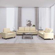 3dílná sedací souprava krémová textil 3201868