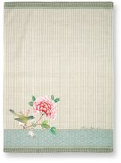 Pip Studio Blushing Birds utěrka 50x70cm, khaki (stylová bavlněná kuchyňská utěrka)