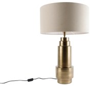 Stolní lampa bronzová s plátěným stínítkem světle hnědým 50 cm - Bruut
