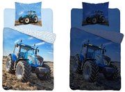 Dětské svítící povlečení Traktor - modrý 140x200 cm
