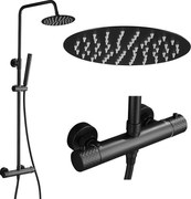 Gamma Roy, sprchová souprava s termostatickou baterií, černá matná, GMA-BRYPZNT-BK