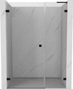 Mexen Lunar-B, L Otočné levé sprchové dveře 115 cm, čiré sklo, černý profil, 832SL-115-050-70-00-L