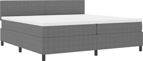 Postel s boxspringem s čelo Světle šedá a bílá 200 x 200 cm 3337527