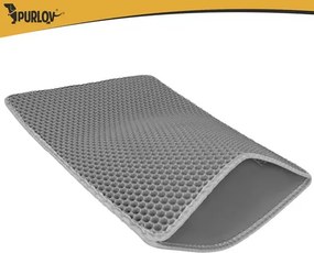 Podložka před kočičí toaletu zadržující nečistoty 60 x 45 cm – šedá