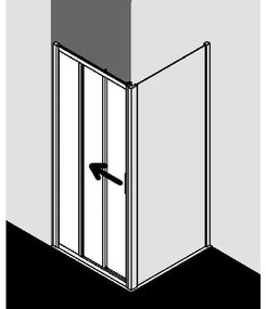 Kermi Cada XS Sprchové dveře 80 cm, 3-dílné, levé, bílá CKG3L080202PK