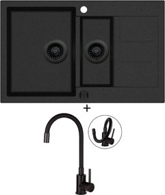 SET Aquastone ATLAS 70 černá edice + Deante NEO LUNO BOC N72M černá matná