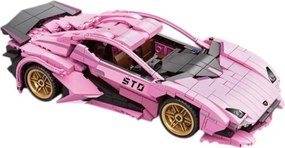 Stavebnice auta SUPERCAR No.J2010 růžová - 702 dílků