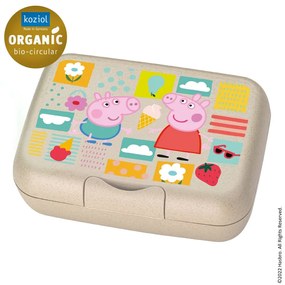 Prasátko Peppa Candy L svačinový dětský box/ chlebníček písková Organic KOZIOL