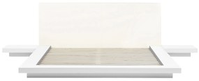 Dřevěná japonská postel matová bílá 180x200 cm ZEN Beliani