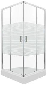 Novoterm Čtvercový sprchový kout NV-Madera STR 80x80 chrom/transparent + vanička