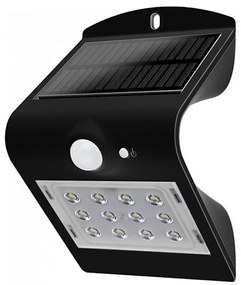 LED Solární nástěnné svítidlo se senzorem LED/1.5W/3,7V IP65 černá