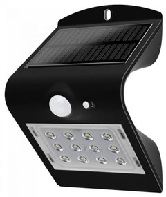 V-Tac LED Solární nástěnné svítidlo se senzorem LED/1.5W/3,7V IP65 černá VT0276