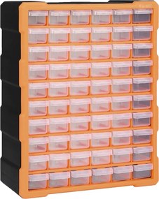 vidaXL Organizér se 60 zásuvkami 38 x 16 x 47,5 cm [147588] Barva: oranžová a černá