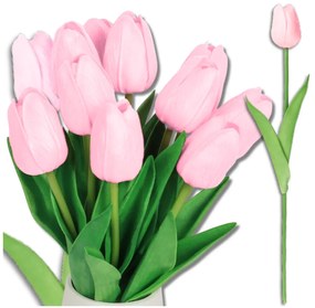 Camerazar Kytice umělých růžových tulipánů 10ks pro dekoraci interiéru