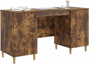 Stůl s policí Kouřový dub 142,5 x 50 x 75 cm Kompozitní dřevo 3414599