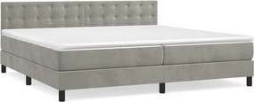 Box spring postel s matrací světle šedá 200x200 cm samet 3141563