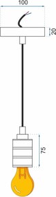 Toolight Toolight, závěsná stropní lampa 1xE27 APP342-1CP, černá, OSW-08409
