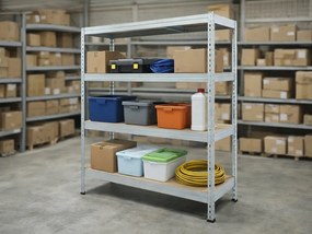 Regál 150x70x30 cm zinkovaný 4-policový, nosnost 700 kg, RIVET