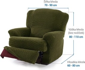 Super strečové potahy NIAGARA zelená relaxační křeslo ( š. 70 - 90 cm)