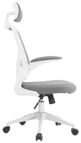 Ergonomická kancelářská židle s bederní opěrkou a opěrkou hlavy, šedá