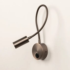 Nástěnné designové LED svítidlo s vypínačem Fibie Coffe Brown