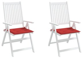 Podušky na zahradní židli 2 ks červené 50x50x3 cm látka oxford
