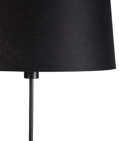 Stojací lampa černá s černým plátěným stínidlem nastavitelným 45cm - Parte