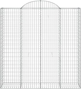 Klenutý gabionový koš 200 x 50 x 200/220 cm pozinkované železo 153500