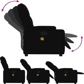 Masážní křeslo s polohovacím mechanismem, černé, látkové 3206066