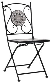 vidaXL Mozaikové bistro židle 2 ks šedé