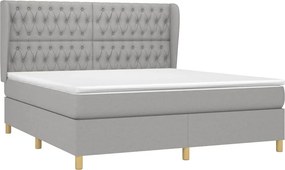 Box spring postel s matrací světle šedá 180 x 200 cm textil 3128781