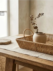Sinsay - Pletený dekorativní tác s úchyty - béžová