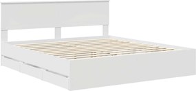 Rám postele se zásuvkou Bílá 180 x 200 cm Inženýrské dřevo 3410679