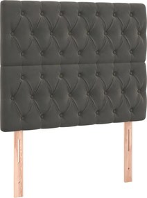 Box spring postel s matrací a LED tmavě šedá 120x200 cm samet 3136294