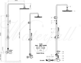 Waterfall Designová sprcha Sole olejem gumovaný bronz