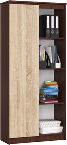Regál R80 1D4P wenge/dub sonoma