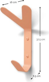 Nástěnný ocelový háček v lososové barvě Frondo – Spinder Design