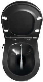 Sapho AVVA závěsná WC mísa Rimless 35,5 x 53 cm integrovaná baterie a bidet sprška černá mat 100315-110