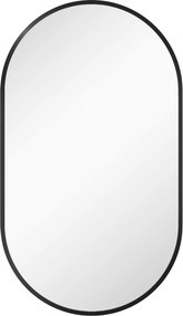 HOMCOM Oválné Koupelnové Zrcadlo 40x70 cm s Hliníkovým Rámem Dekorativní Zrcadlo na Zeď Horizontální nebo Vertikální pro Obývací Pokoj Vstupní Halus …