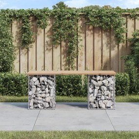 vidaXL Zahradní lavice gabionový design 103x31x42 cm masivní douglaska [834329] Barva: Přírodní borovice