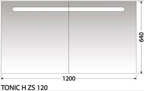 INTEDOOR zrcadlová skříňka s integrovaným LED osvětlením TONIC H ZS 120 Varianta: 26 Dub Gladstone