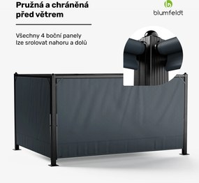 Blumfeldt Pantheon Cortina altán 3x4 m, odolný vůči povětrnostním vlivům, hliník, prášková barva, rolety