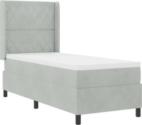 Postel s boxspringem s matrací Světle šedá 80 x 200 cm samet 3341924