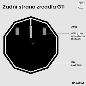 Atypické zrcadlo do koupelny s LED osvětlením G11