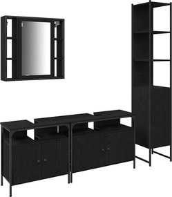 Sada koupelnového nábytku 4 ks Černý dub 33 x 33 x 185,5 cm 3334423