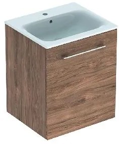 Geberit Selnova Square - Umyvadlová skříňka 635x538x480 mm, s umyvadlem, 1 dvířka, ořech hickory 501.250.00.1