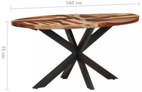 Jídelní stůl akácie / černá Dekorhome 160x90x75 cm